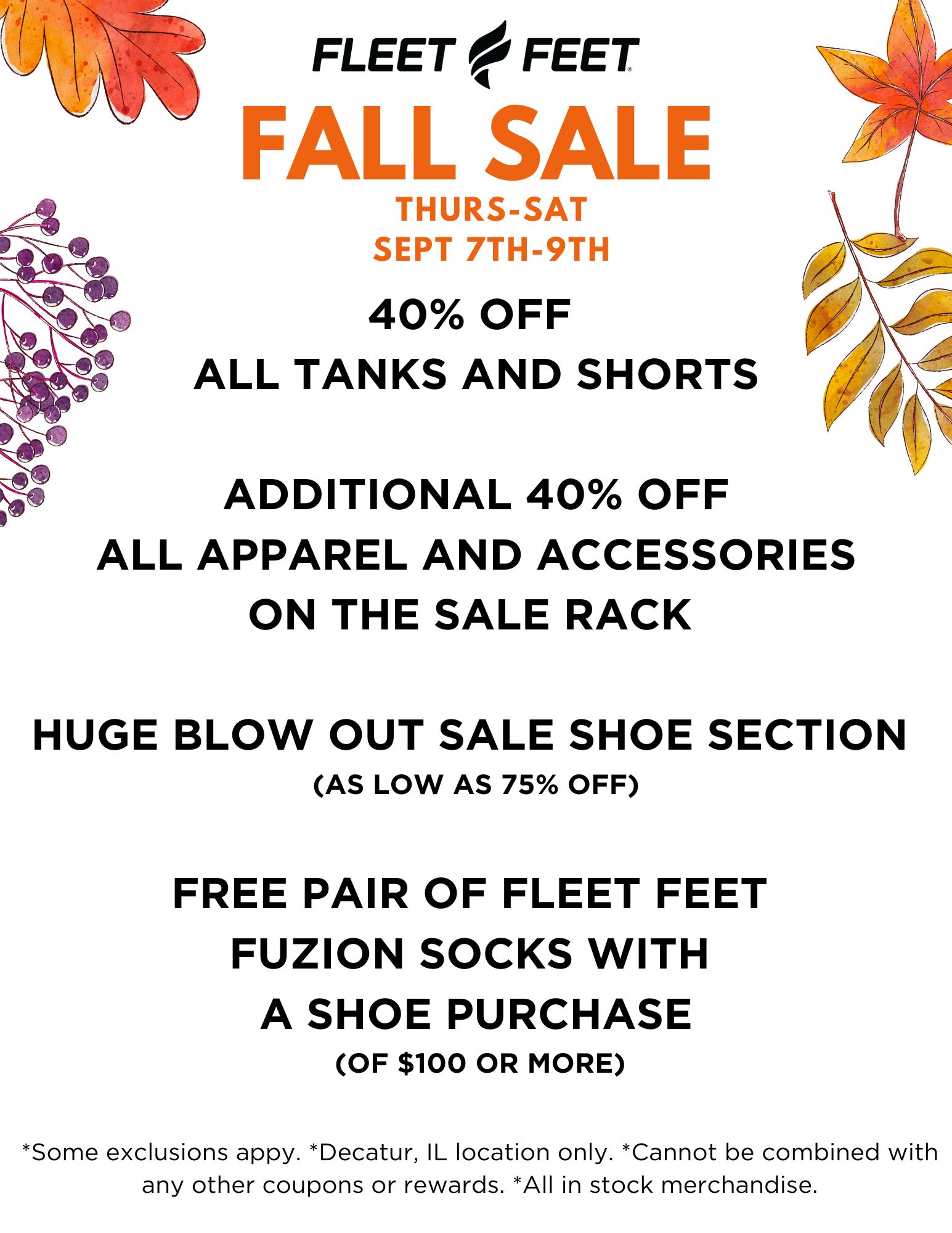 Fall Sale - Fleet Feet Decatur, IL