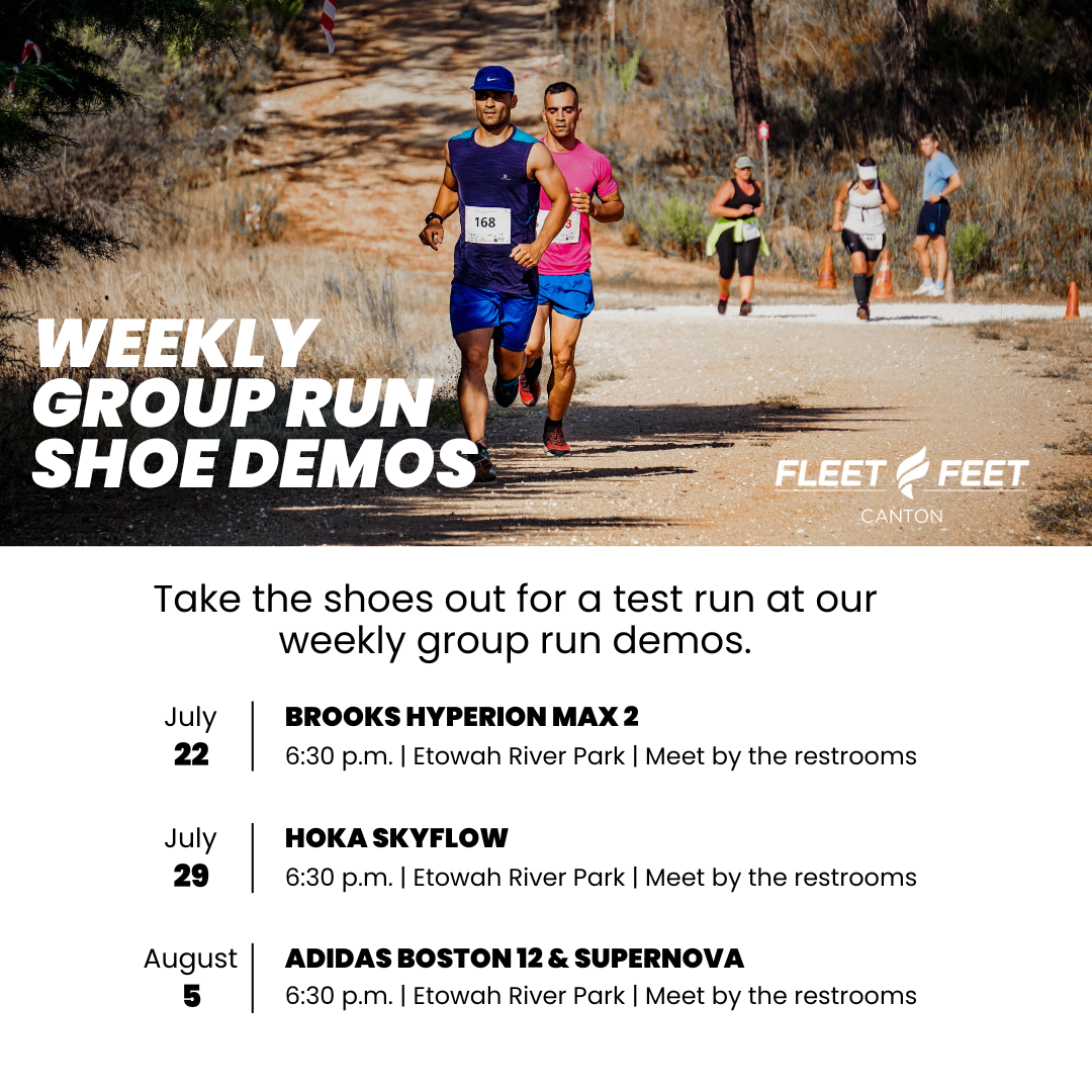 July & August Shoe Demos at the Weekly Group Runs - Fleet Feet Canton