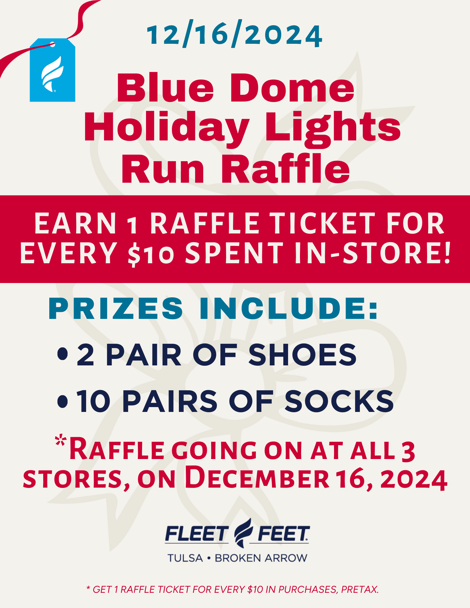 Monday 12/16 Only - Raffle & Double Bonus Bucks - Fleet Feet Tulsa