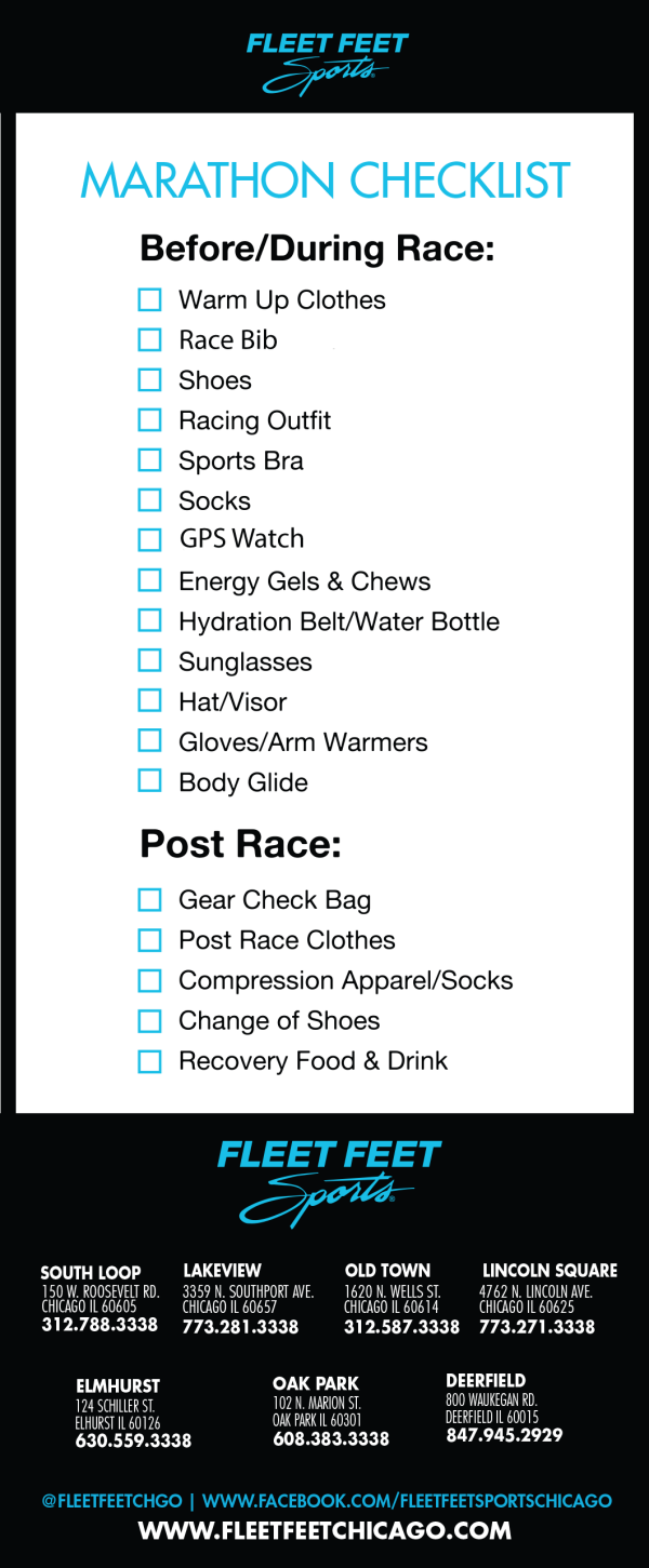 We Made a Race Day Checklist for the Marathon So You Don't Have To