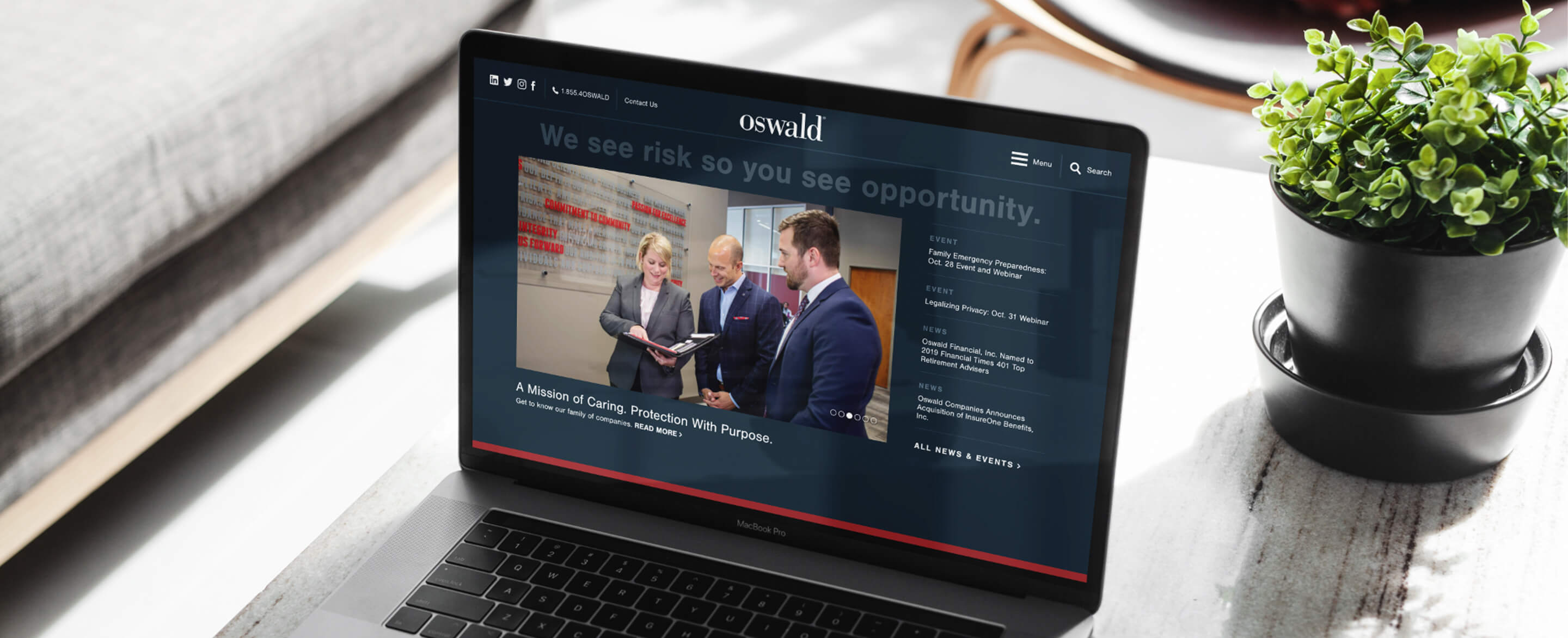 Website Redesigns for Several Branches of Oswald Companies
